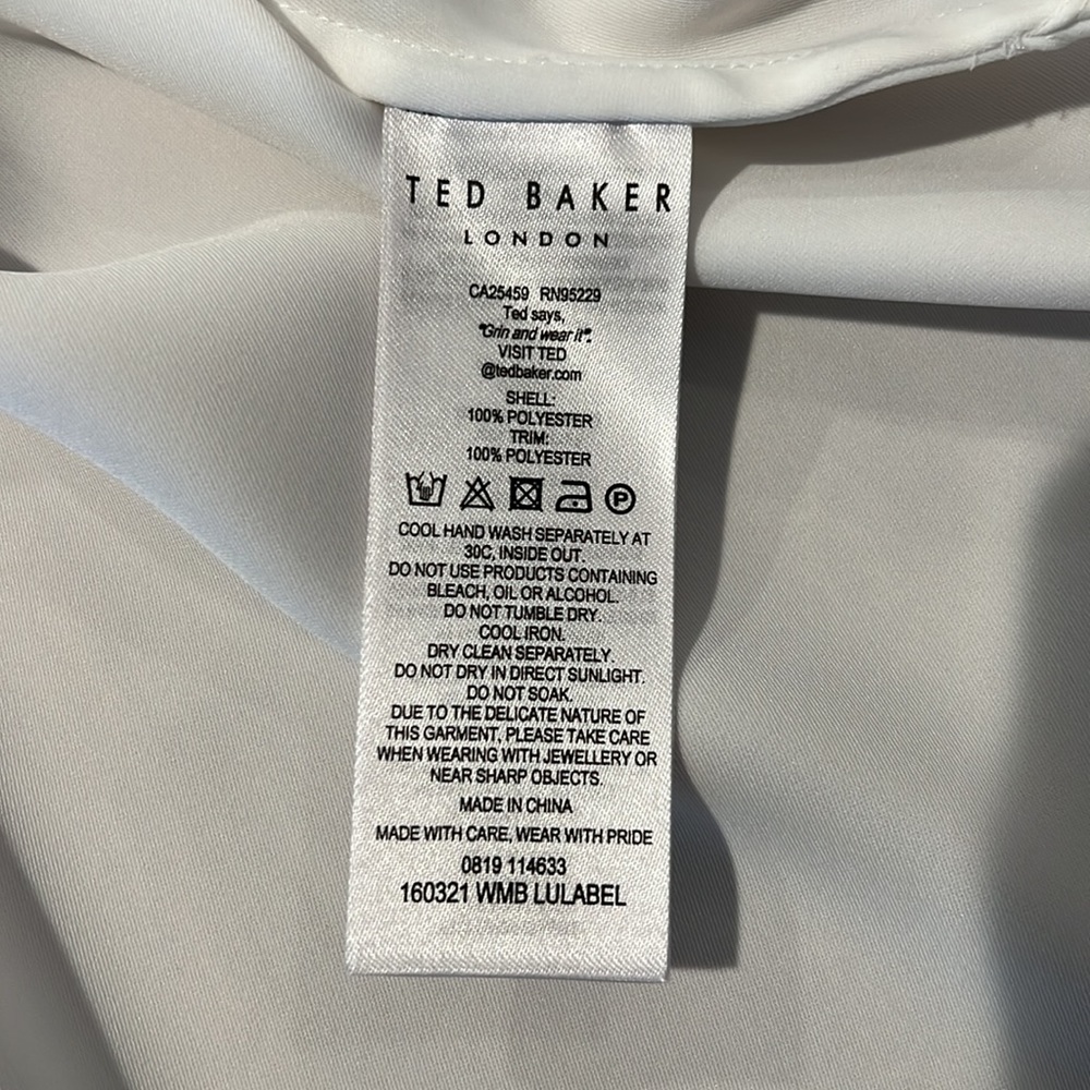 Ted Baker London Lulabel White Lace Trim Sheer Top Si… - Gem